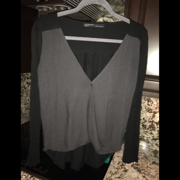 All Saints | Tops | All Saints Top Gray And Black | Poshmark